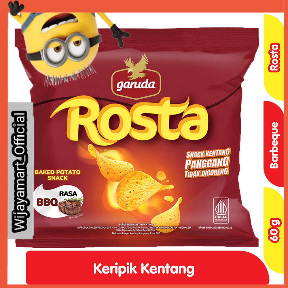 Jual Garuda Rosta Keripik Kentang Rasa Barbekiu 60 g | Shopee Indonesia