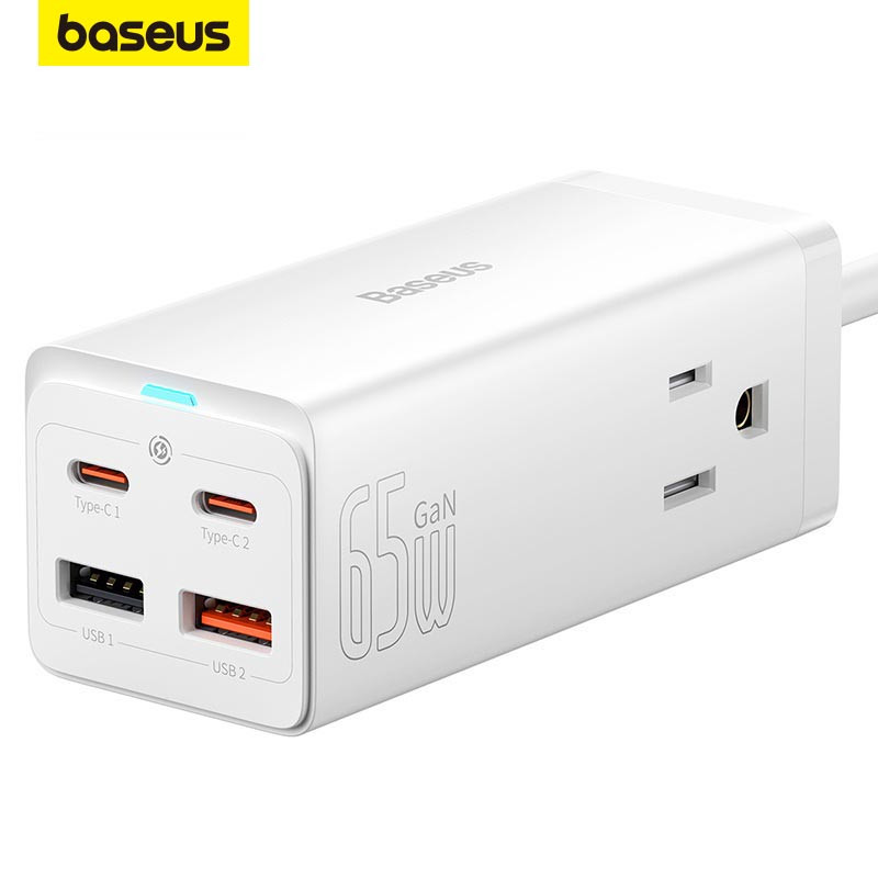 Jual Baseus 65W GAN3 Pro Desktop Powerstrip 2AC+2U+2C 65W Tipe-C Biaya ...