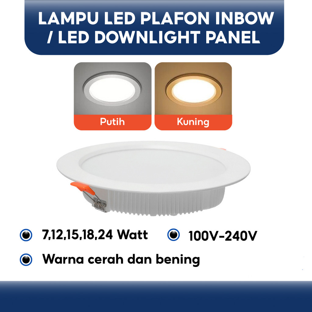 Jual Downlight Inbow LED Panel Lamp 7/12/15/18/24 Watt | Shopee Indonesia