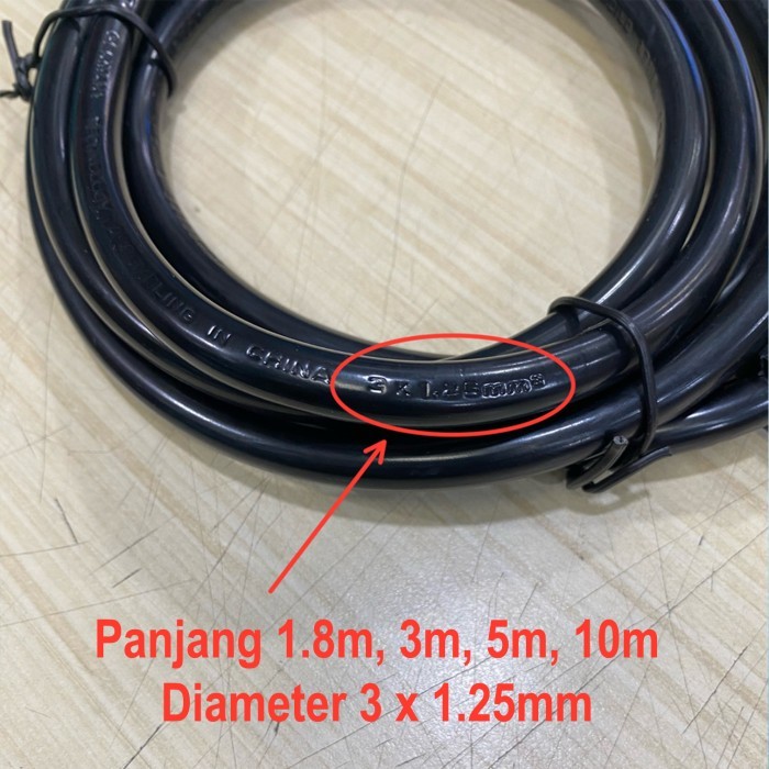 Jual Kabel Power Pc Cpu C13 Tebal 1.25Mm-1.75Mm 1.8M, 2M, 3M, 5M, 10M ...