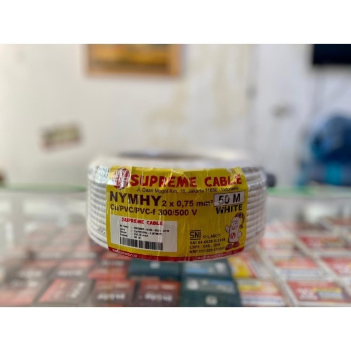 Jual Supreme Kabel Nymhy 2X0,75 50M / Kabel Suprame 2X0.75 Black Or White - | Shopee Indonesia