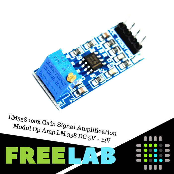 Jual LM358 100x Gain Signal Amplification Modul Op Amp LM 358 DC 5V ...