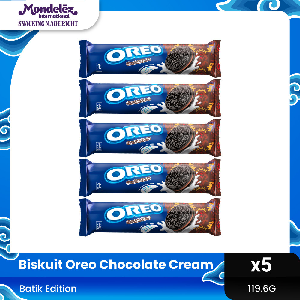Jual OREO BATIK CHOCOLATE CREAM 119.6G x 5 | Shopee Indonesia