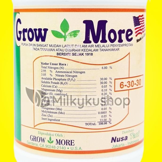 Jual Pupuk Growmore 6 30 30 454 Gram Npk Buah Kemasan Pabrik Original Dan Terpercaya | Shopee ...