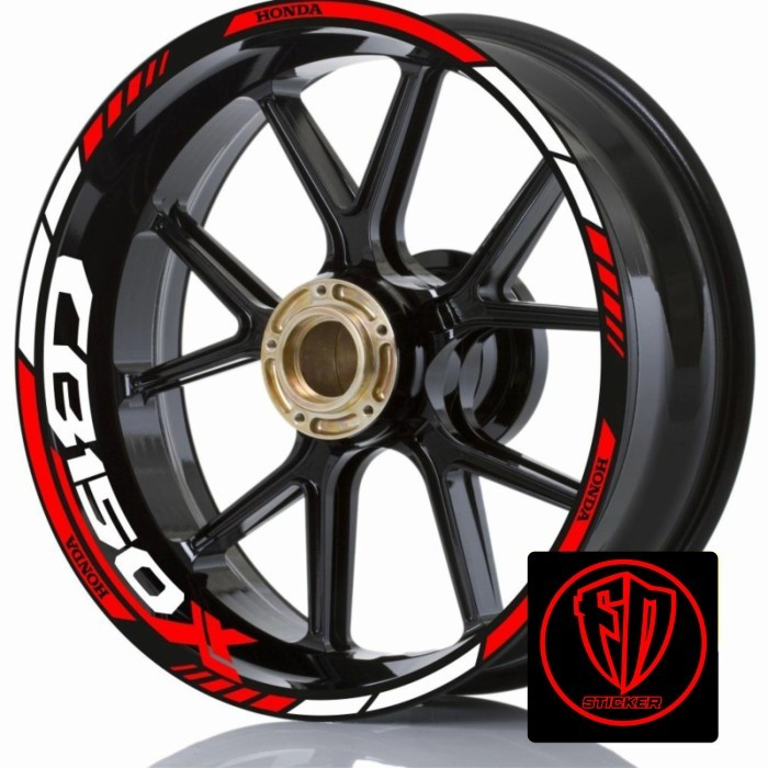 Jual Stiker list velg motor wheels sticker Honda CB150X red ring 17 ...