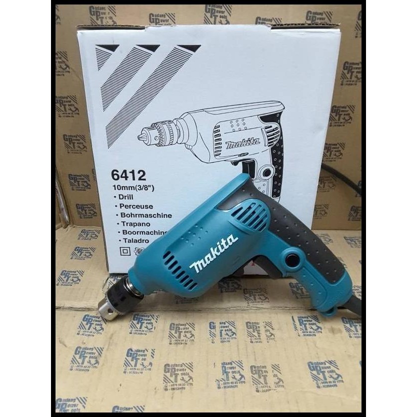 Jual Mesin Bor Tangan Besi Kayu Makita 10Mm 6412 | Shopee Indonesia