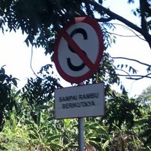 Jual Sign Rambu Tanda Jalan Dilarang Stop Berhenti Sepanjang Jalan ...