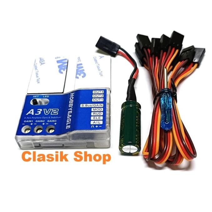 Jual A3V2 A3 V2 RC plane Flight Controller 3 Axis Gyro Airplane Stabilizer | Shopee Indonesia