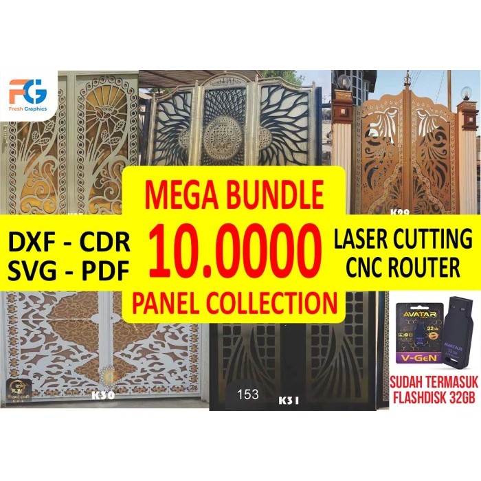 Jual 10.000 FILE MEGA BUNDLE LASER CUTTING CNC ROUTER PLASMA DXF PDF CDR AI | Shopee Indonesia
