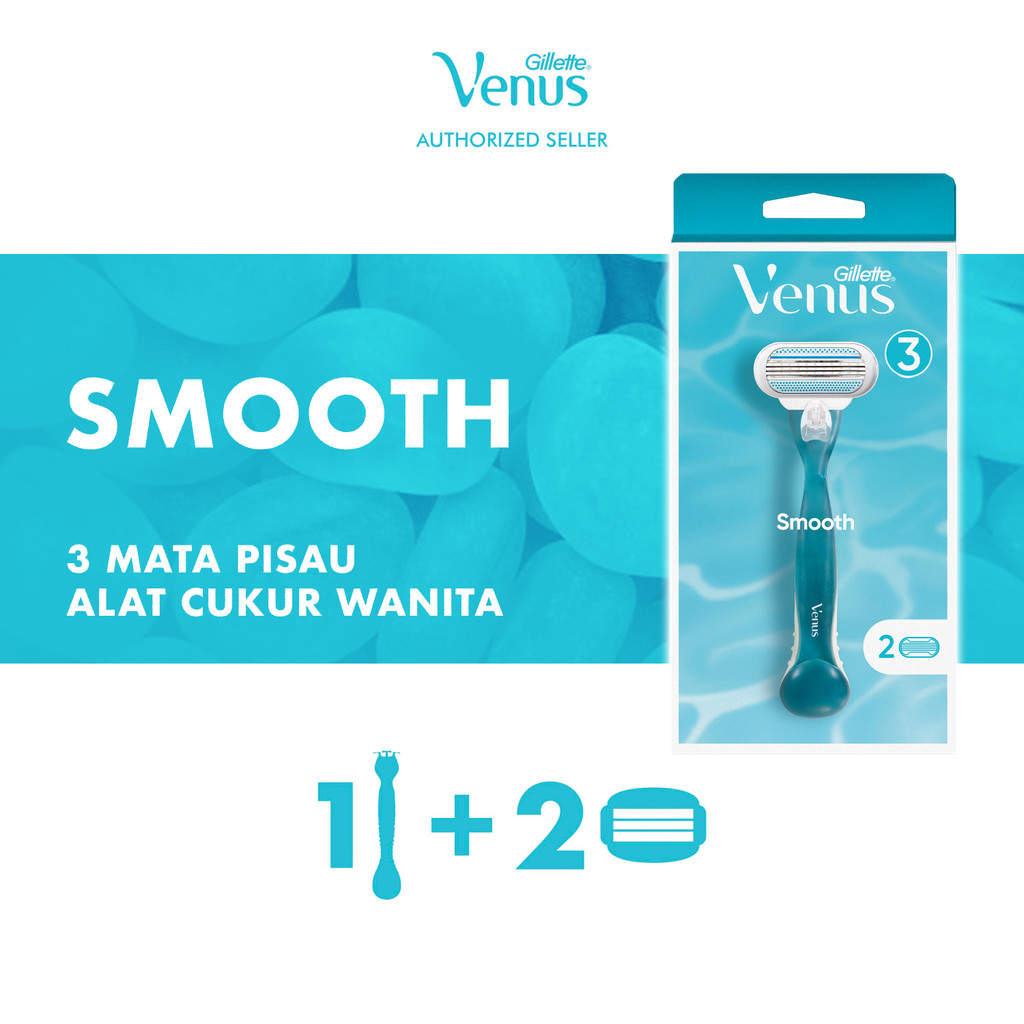 Jual Gillette Venus Alat Cukur Wanita Smooth Pisau Cukur + Isi Ulang 2s ...