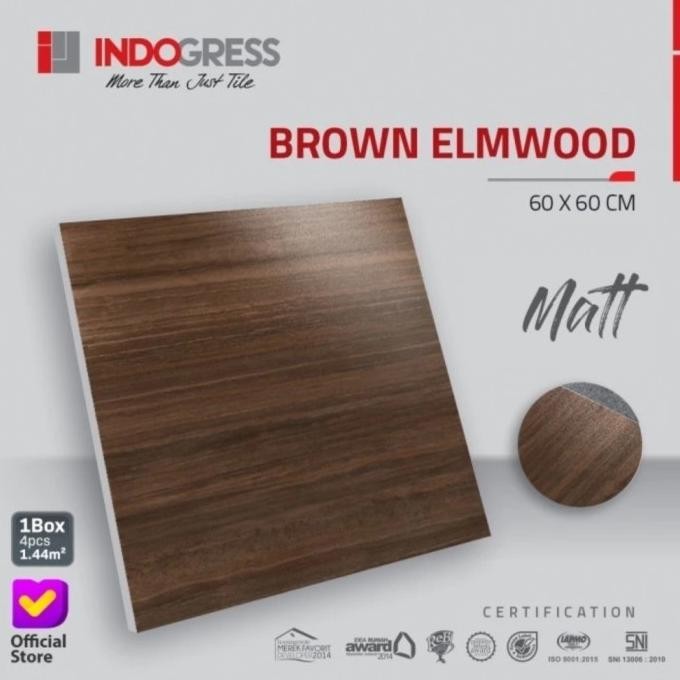 Jual Granit 60x60 Teras/Lantai Brown Elmwood Motif Kayu Indogress FS | Shopee Indonesia