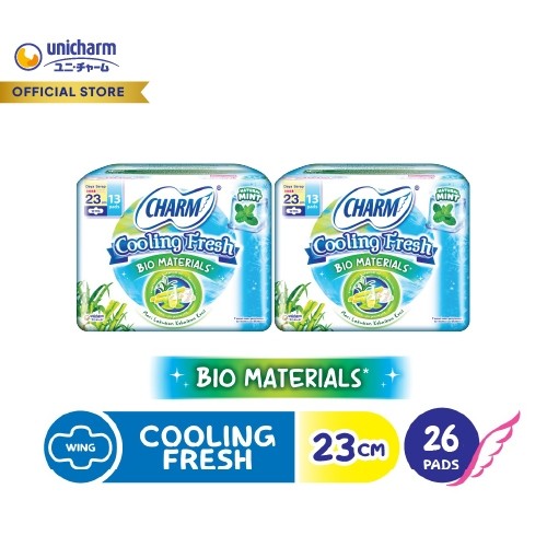 Jual Charm Pembalut Cooling Fresh Bio Material 23cm Wing 13 Pads - 2 ...