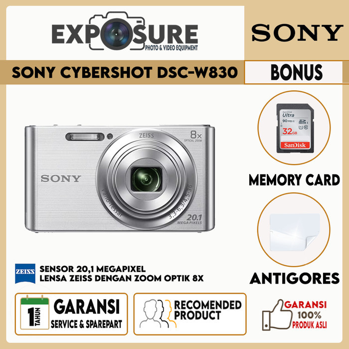 Jual Kamera Sony Cybershot DSC-W830 / Pocket Sony DSC W830 ORIGINAL | Shopee Indonesia