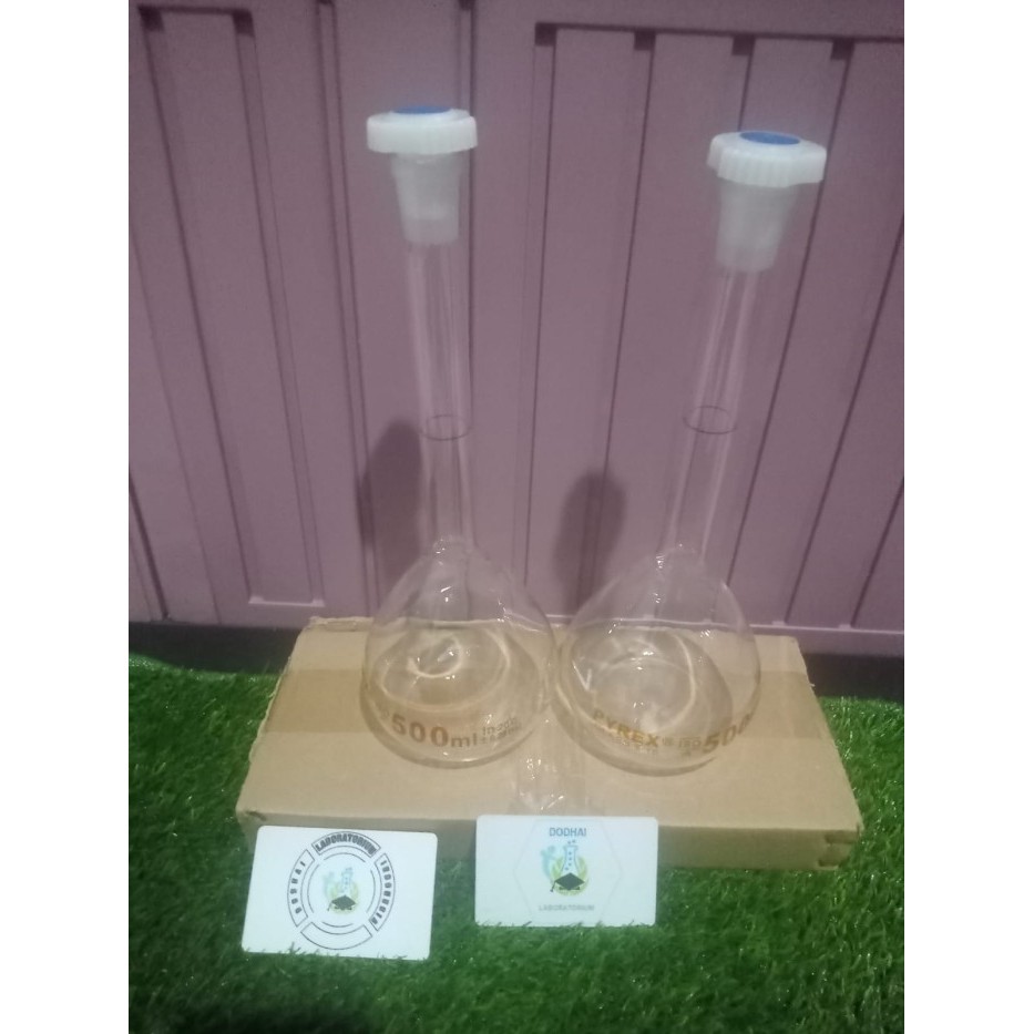 Jual Labu Ukur, Volumetric Flask, Labu Tentukur. Merk Pyrex Ukuran 500 Ml | Shopee Indonesia