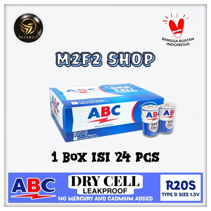 Jual Batu Baterai ABC Biru Dry Cell Ukuran Besar R20S 1.5V - (Harga ...