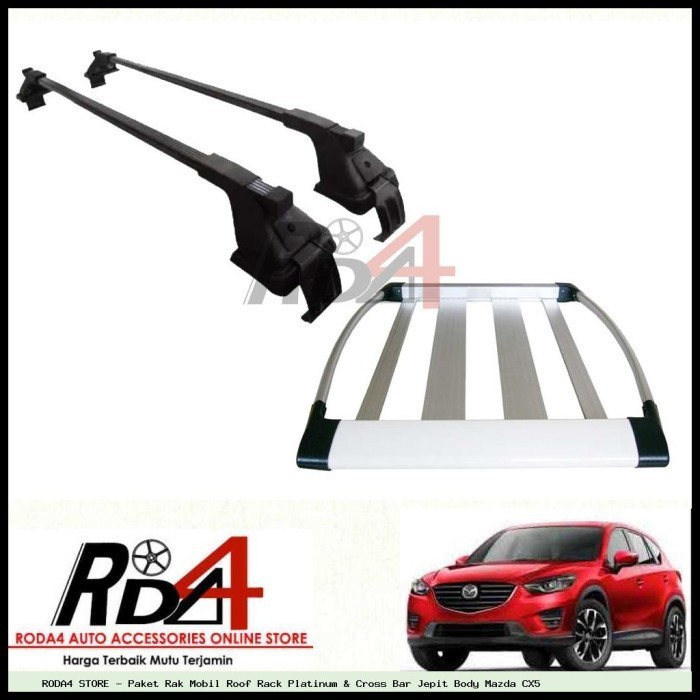 Jual Paket Rak Mobil Roof Rack Platinum & Cross Bar Jepit Body Mazda ...