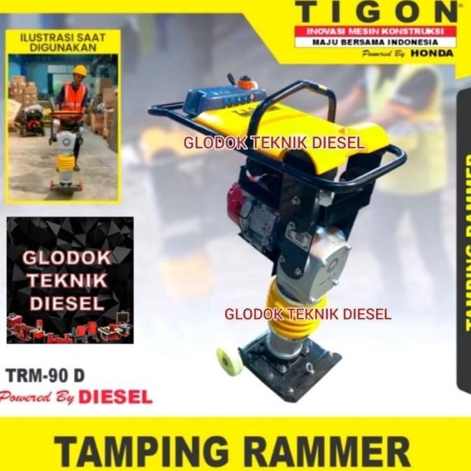 Jual Tamping Rammer Stamper Kuda Tigon Trm 90 D + Diesel 5 Hp | Shopee ...