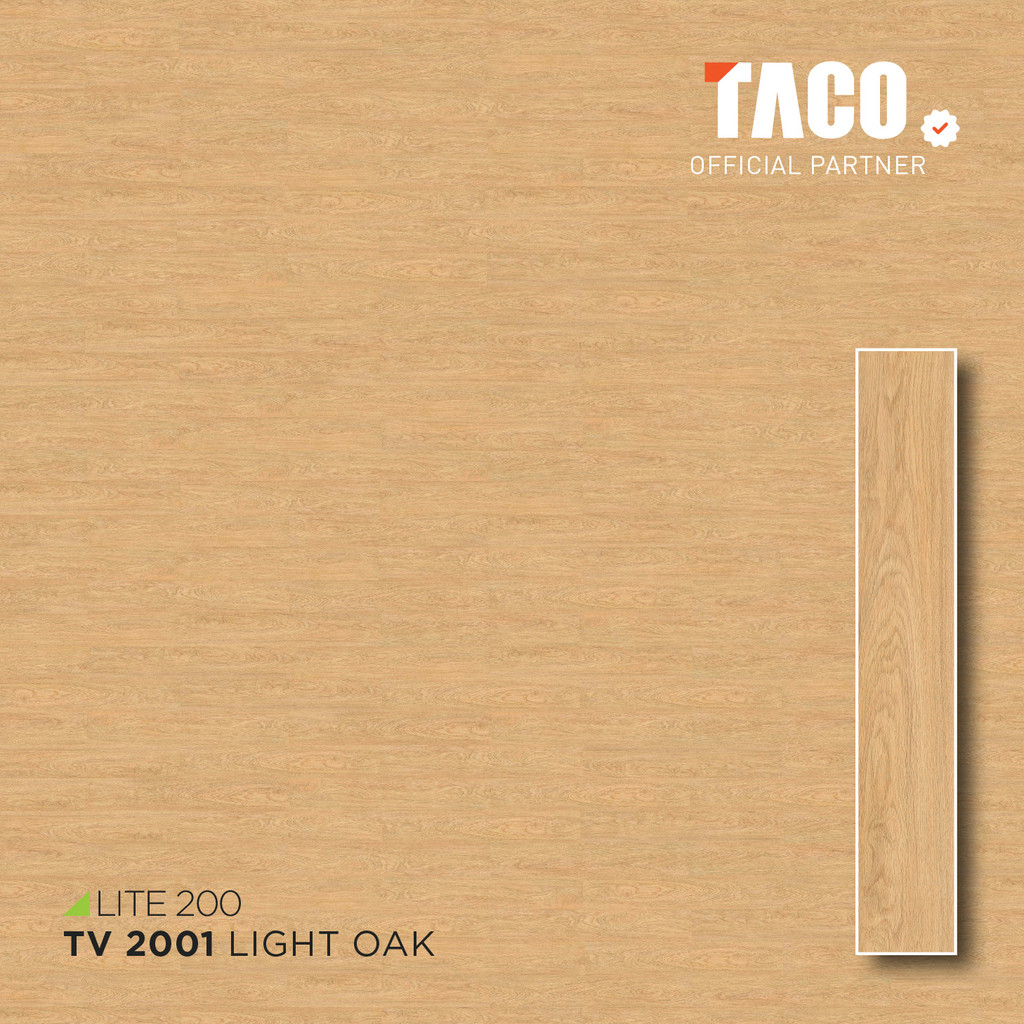 Jual TACO Lantai Vinyl 2mm Motif Kayu per 1 box (Isi 27 lembar / 3,76 m²) - TV 2001 Light Oak ...