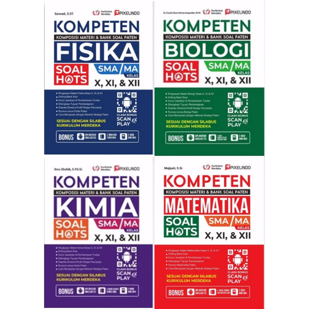 Jual Buku Pelajaran Untuk 3 Tahun - Kompeten Matematika, Kimia, Fisika, Biologi SMA MA Silabus ...