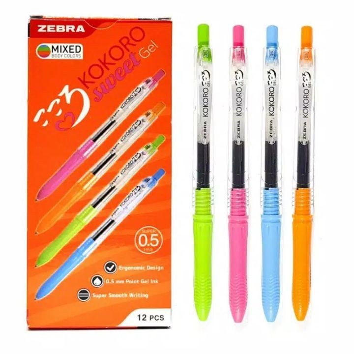 Jual ZEBRA - KOKORO SWEET 0.5 BLACK / PULPEN KOKORO COVER WARNA WARNI ...
