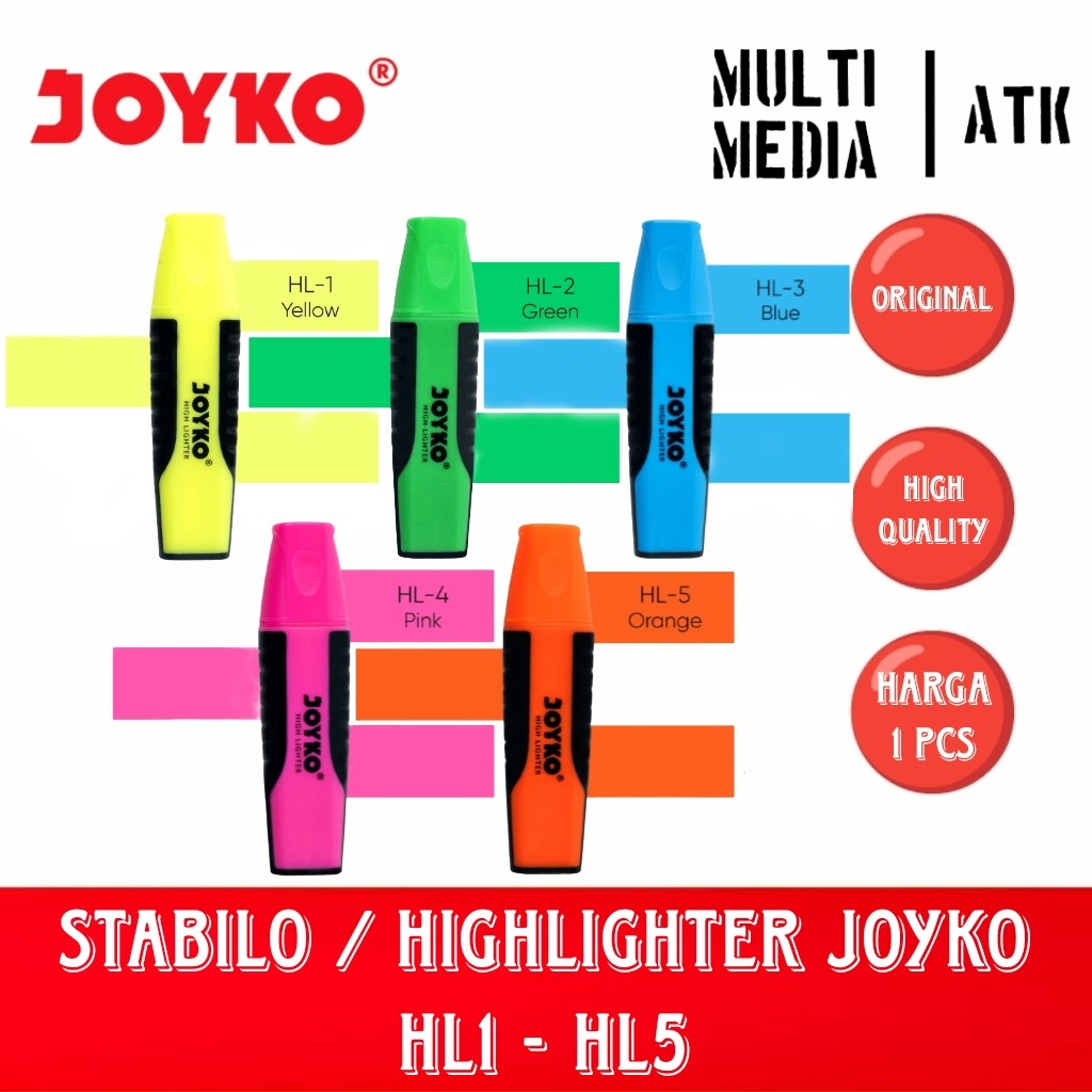 Jual HIGHLIGHTER / STABILO / TEXTLINER JOYKO ECER SATUAN | Shopee Indonesia