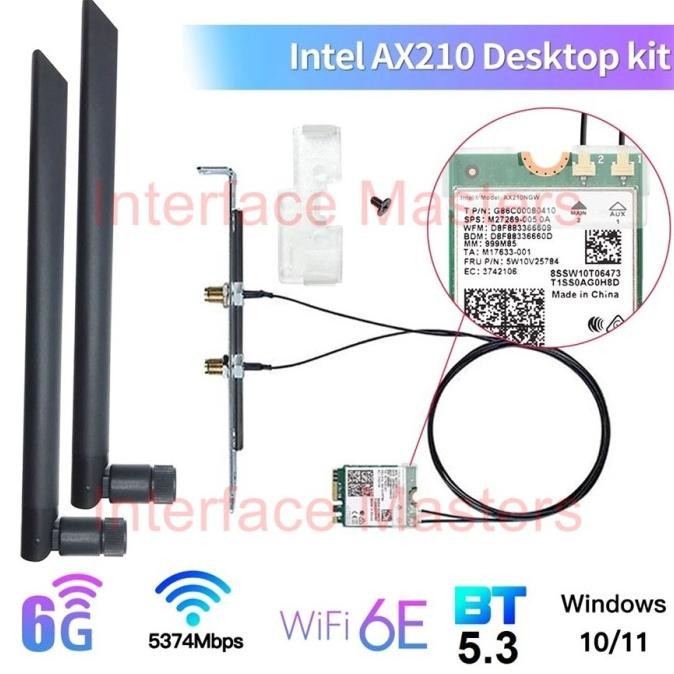 Jual Wifi 6 6E Wireless Card Intel AX210 Bluetooth 5.2 AX M.2 AX200 M2 ...