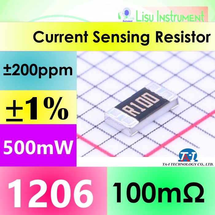 Jual 100mΩ 1206 ±1% 500mW ±200ppm/℃ Current Sense Resistor / Shunt ...