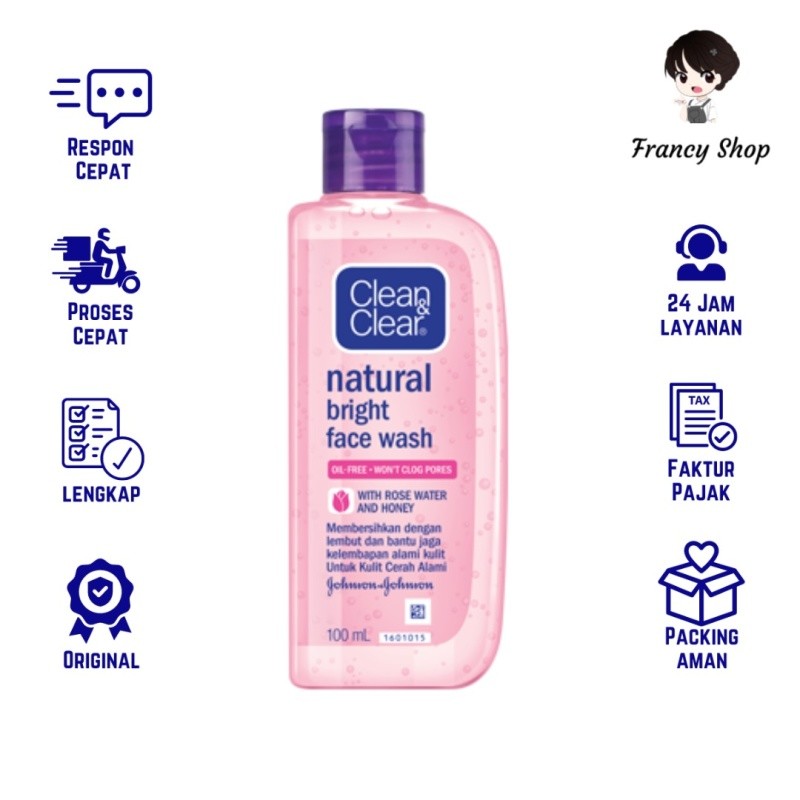 Jual Clean & Clear Natural Bright Face Wash Sabun Cuci Muka 100 ml ...