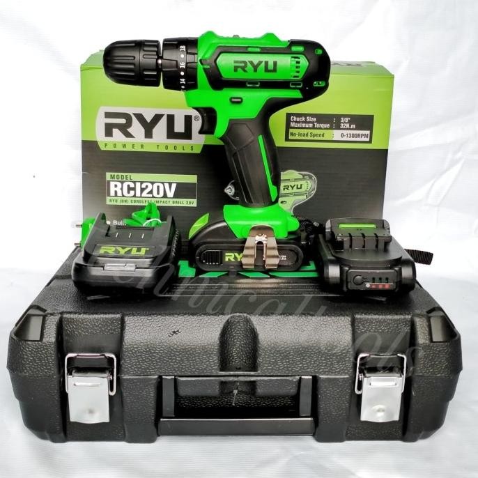 Jual RYU CORDLES IMPACT DRILL RCI 20 V / MESIN BOR BATTREY CAS 20v ...