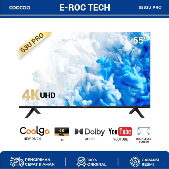 Jual COOCAA 55 inch Smart TV - Digital TV - 4K UHD - WIFI (COOCAA 55S3U ...