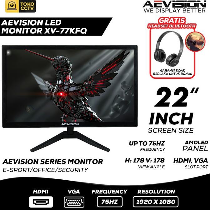 Jual MONITOR LED AEVISION | AEVISION 22 INCH HDMI-VGA-USB PORT |GARANSI ...