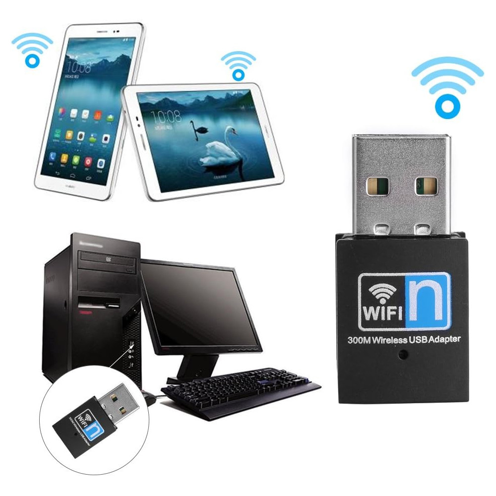 Jual QIWA Wi-Fi USB Adaptor Dongle Realtek RTL8192E 300MB/s - Q30 ...