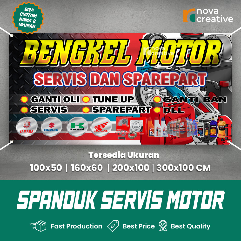 Jual Print Banner Bengkel Motor dan Servis Spanduk Custom Free Desain ...