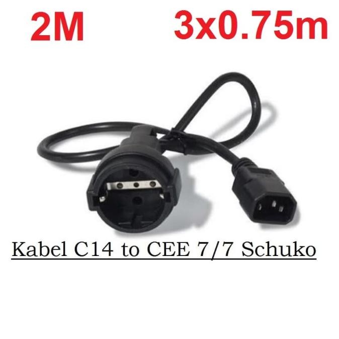 Jual Kabel power Ups C14 to Ac Female 2 Meter untuk ups pdu conditioner ...