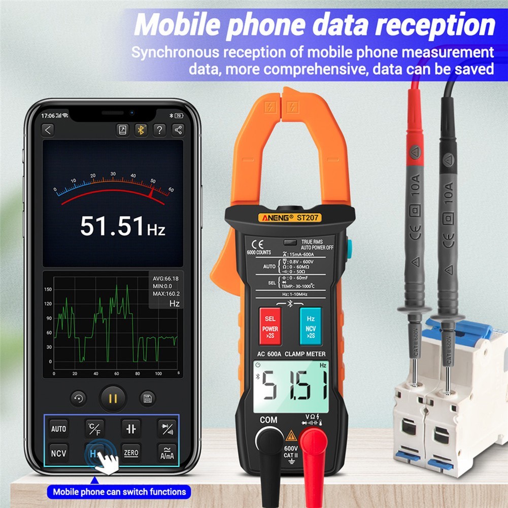 Jual Digital Clamp Multimeter Voltmeter Ammeter Auto-Range App Alat ...
