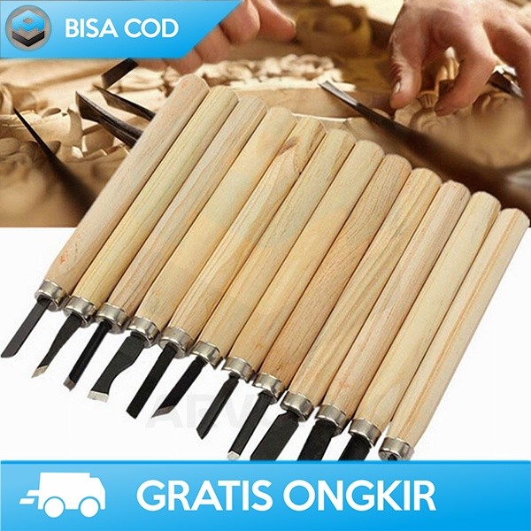 Jual SET ALAT UKIR PAHAT KAYU 12IN1 PERALATAN DIY TOOKIE WOOD CARVING ...