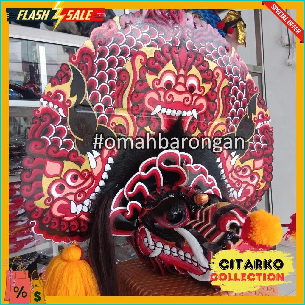 Jual Barongan Kayu Pentas Ukuran 18 Jamang Drem Motif Telon Merah Full ...