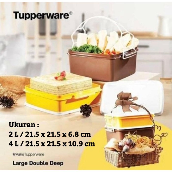 Jual Tupperware Rantang besar 2 susun Large carry All set @ 2 liter ...