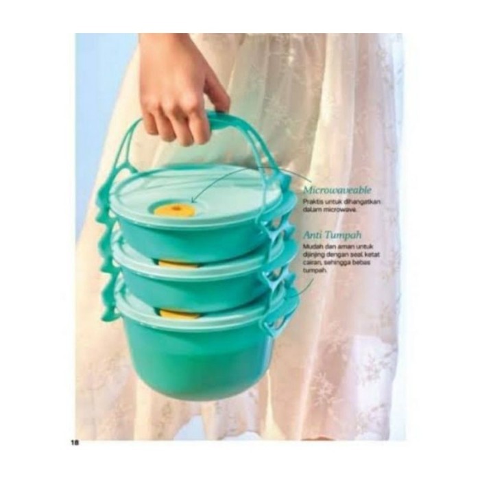 Jual Rantang Tupperware CAB 3 susun free 3 bowl sesuai gambar | Shopee ...