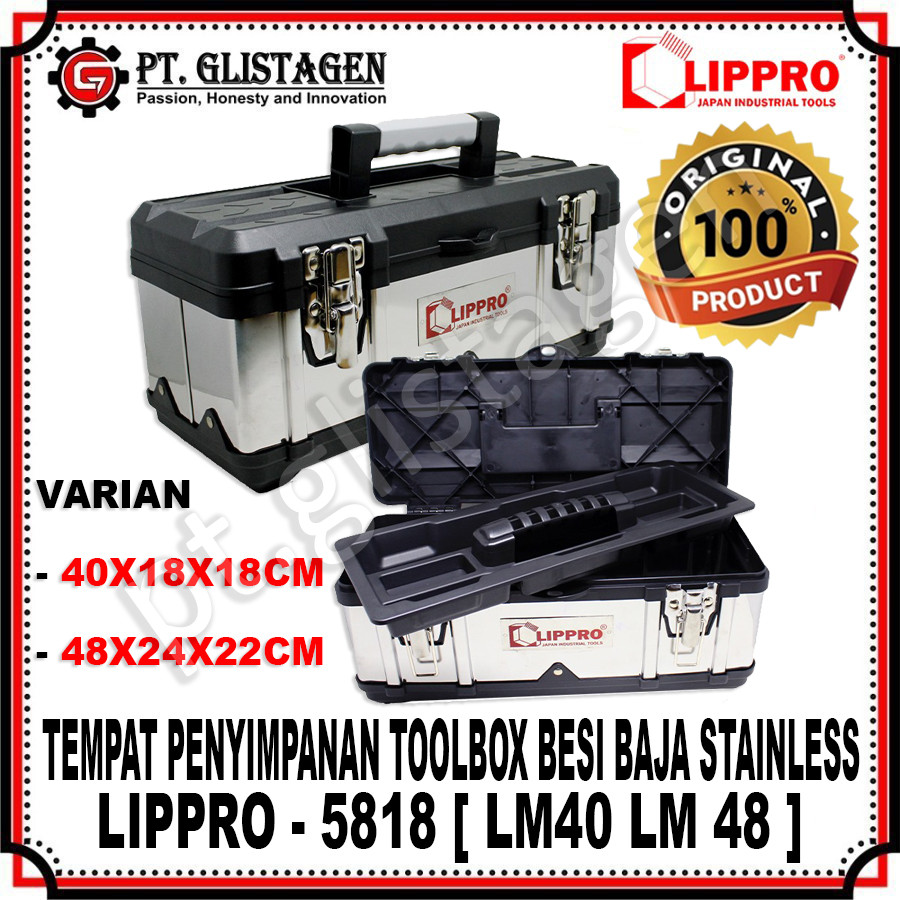 Jual LIPPRO 5818 LM40 LM48 Tool Box Besi Besar Baja Stainless Steel ...