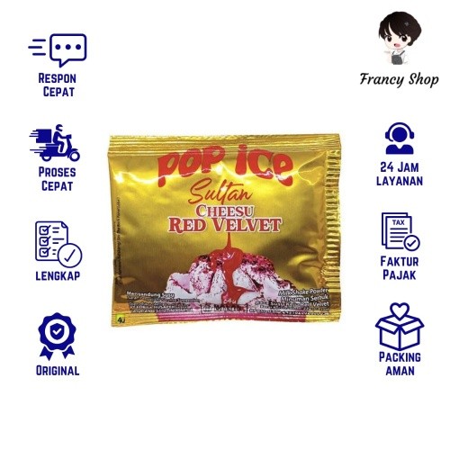 Jual Pop Ice Rasa Cheese Red Velvet Minuman Es Blender Eceran 1 Sachet ...