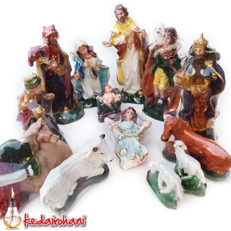 Jual Dem Set Patung Natal 15 Cm Keluarga Kudus Yesus Maria Yos Gembala ...