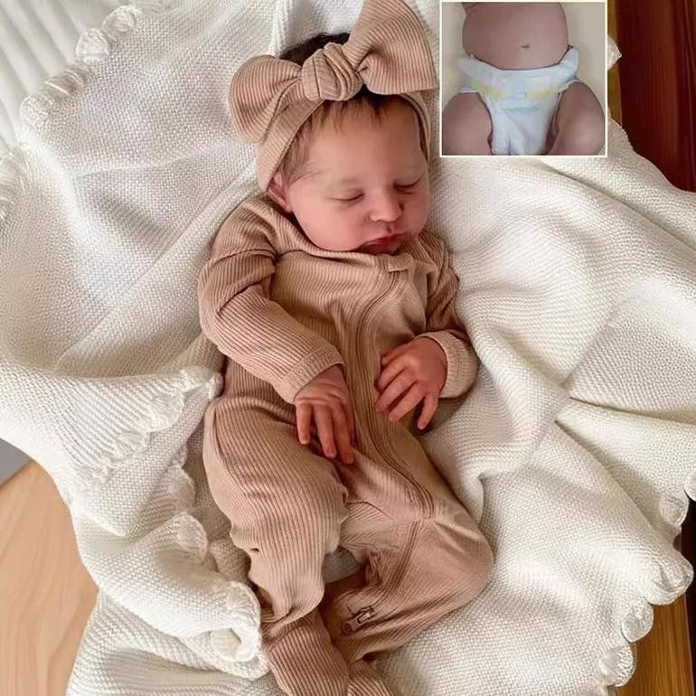 Jual npk 49cm full body vinyl laura newborn baby size reborn baby dolls ...