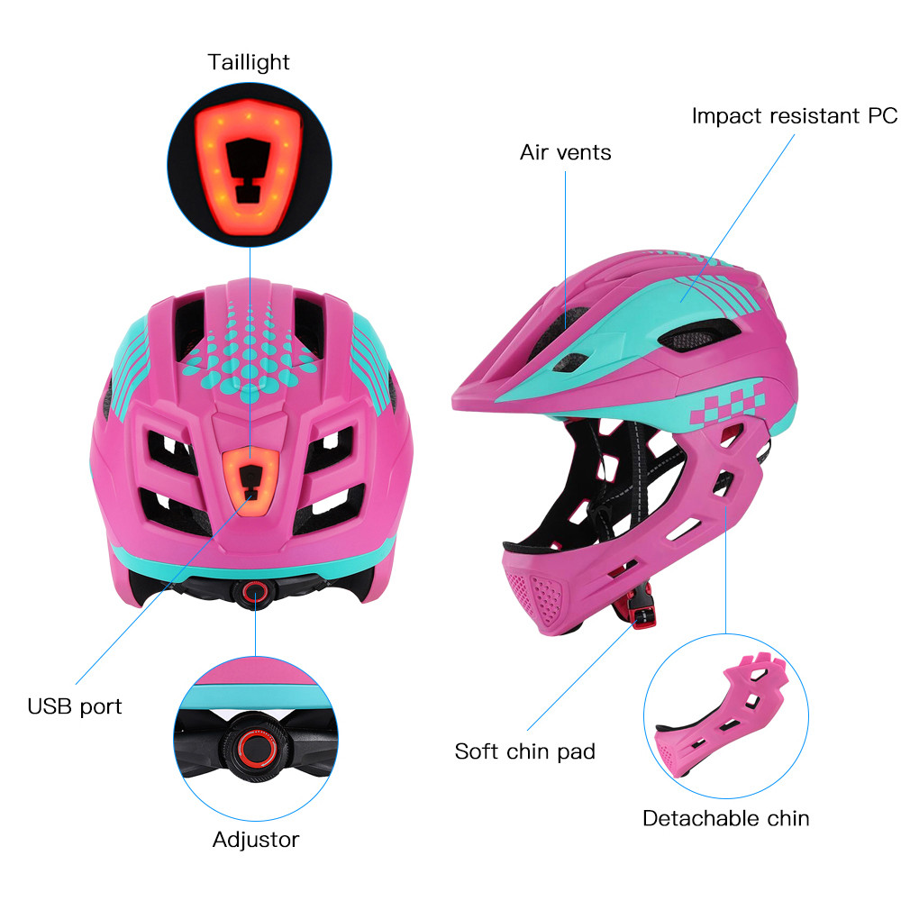 Jual Kid Bike Full Face Helmet Children Safety Riding Skateboard ...