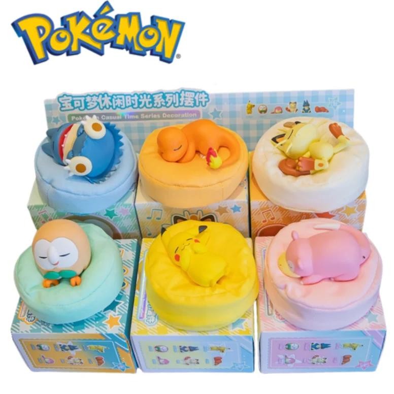 Jual 6 styles pokemon pikachu meowth rowlet charmander gonbe figures ...