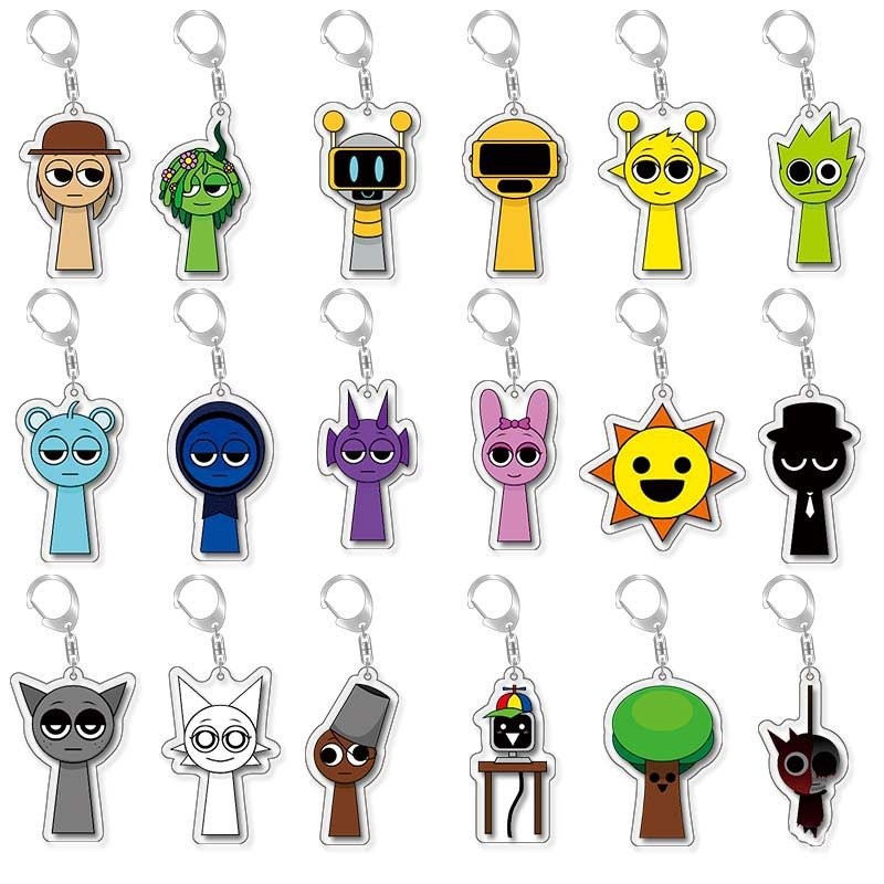 Jual 【Ready】Sprunki Around the Rhythm Box Q Version Keychain Cute and ...
