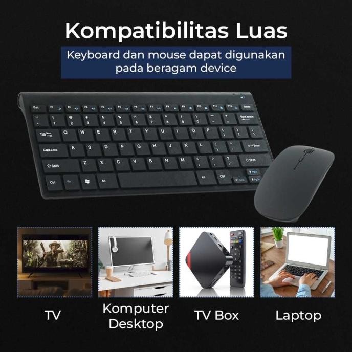 Jual Keyboard Dan Mouse 1 Set Wireless 2.4G Paket Combo Untuk Laptop Pc ...