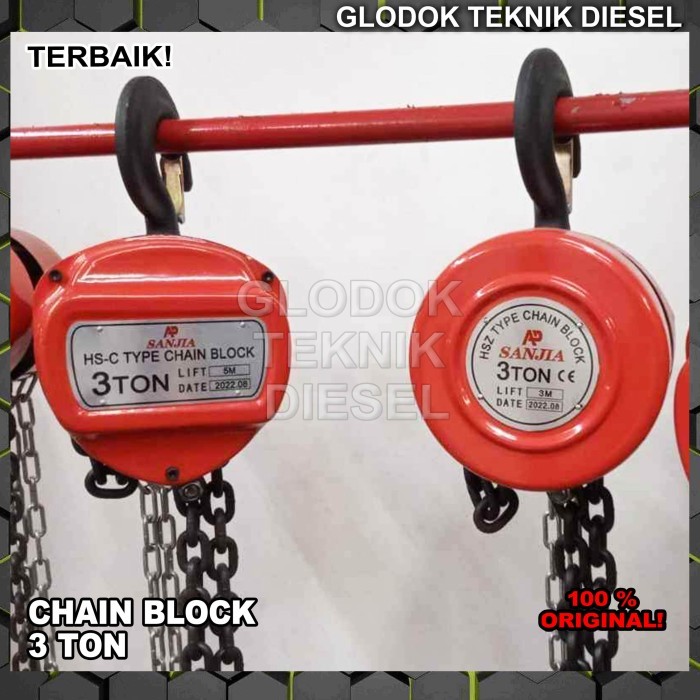 Jual Chain Block Takel Katrol Lifting Barang 3 Ton x 5 3 Meter ...