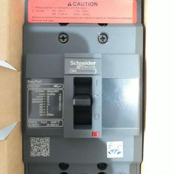 Jual MCCB EZC 100F 3P 60A Schneider MCCB EZC 100 F 3P 60 Ampere ...