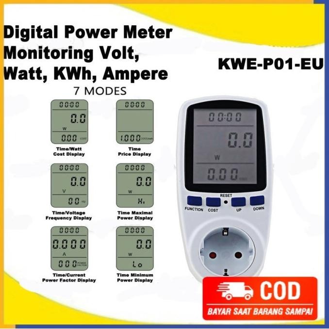 Jual Pengukur Meter Listrik Digital Kwh Power Meter Volt Ampere Watt ...
